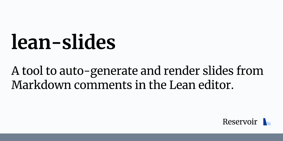 lean-slides | Reservoir