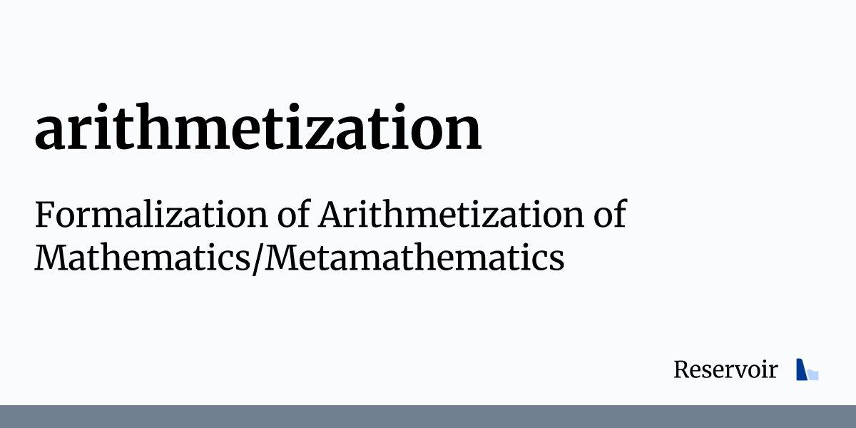 arithmetization | Reservoir