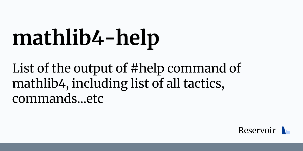 mathlib4-help | Reservoir