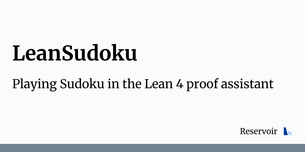 LeanSudoku | Reservoir