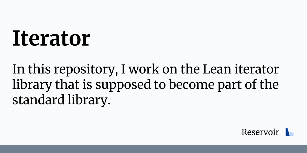 Iterator | Reservoir