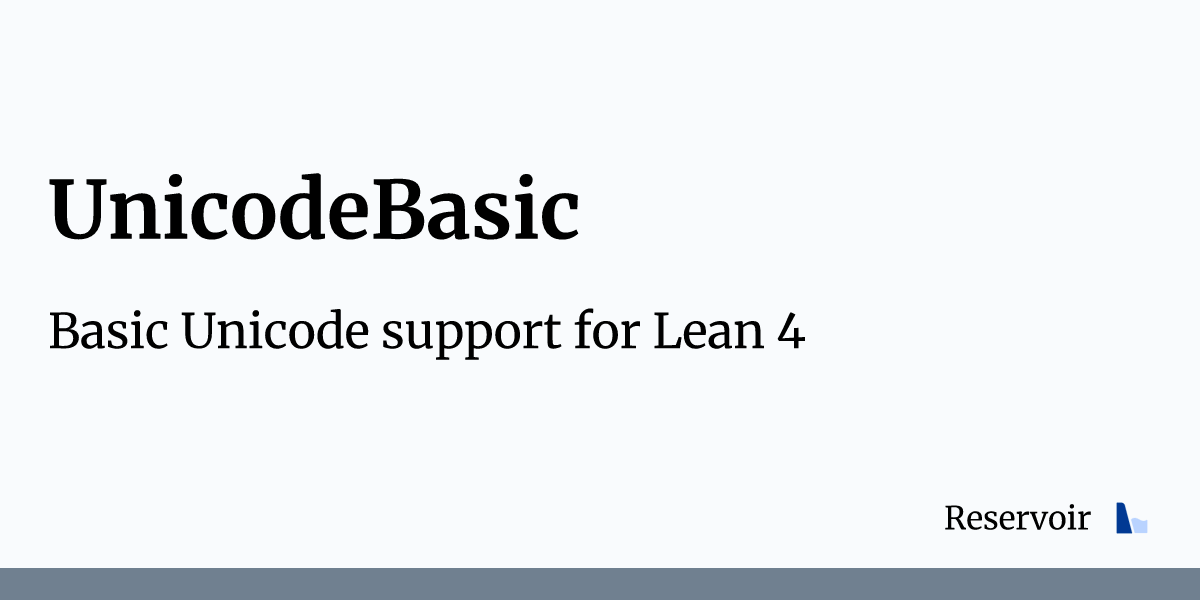 UnicodeBasic | Reservoir