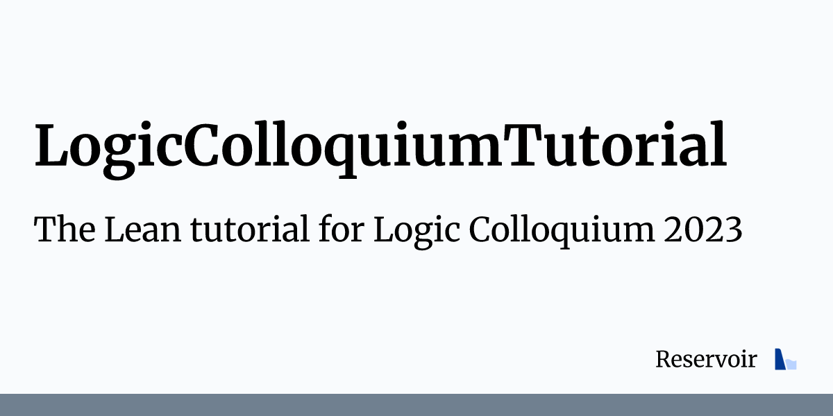 LogicColloquiumTutorial | Reservoir