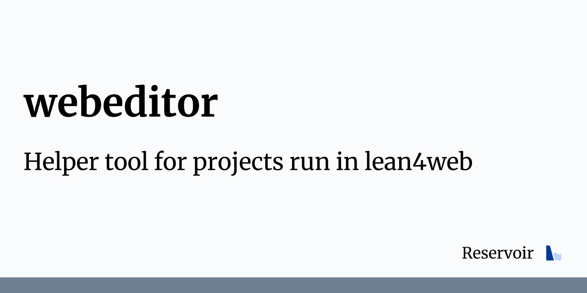 webeditor | Reservoir