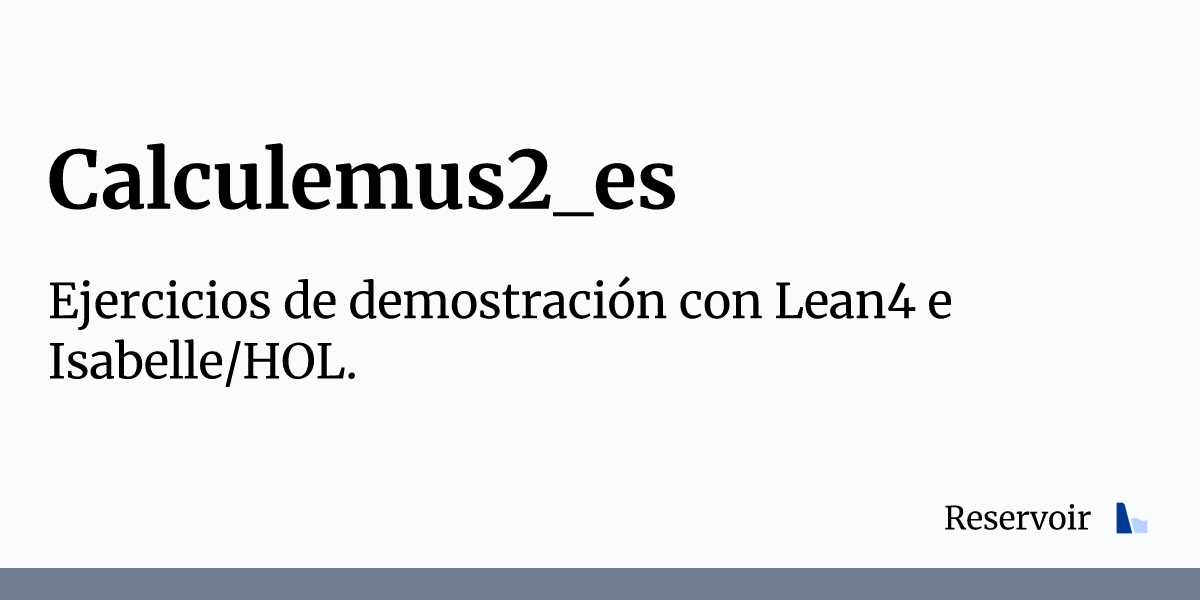 Calculemus2_es | Reservoir