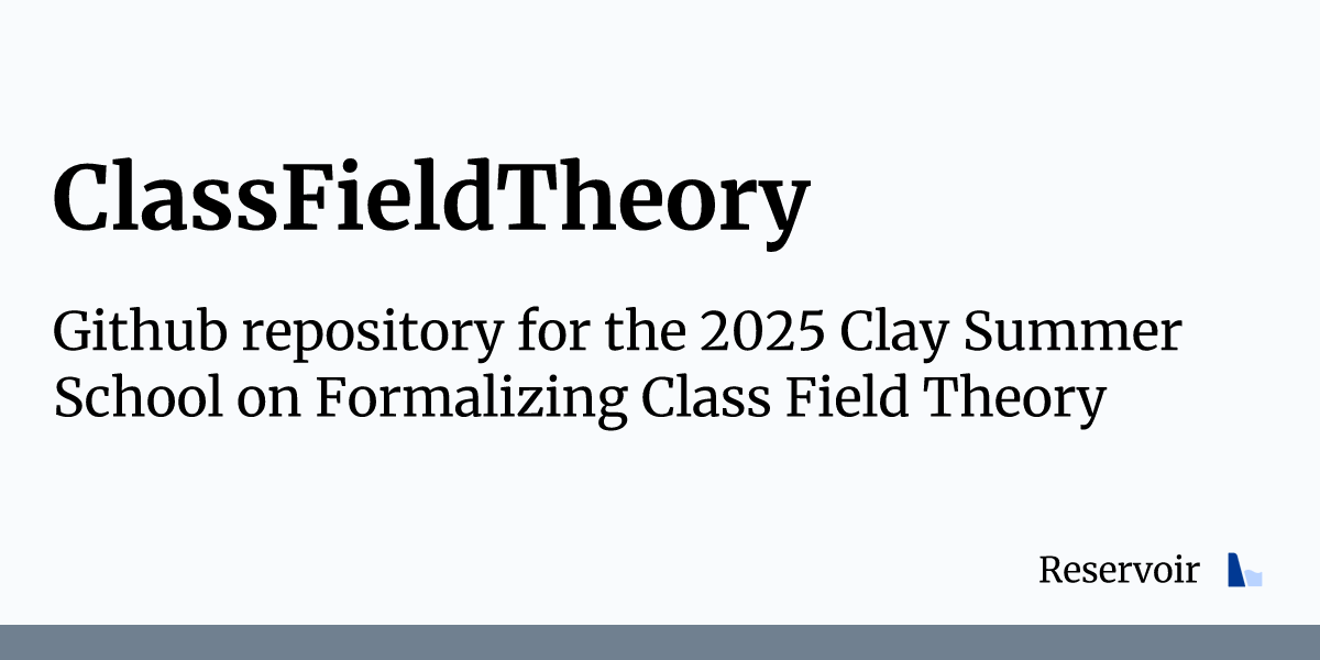 ClassFieldTheory | Reservoir