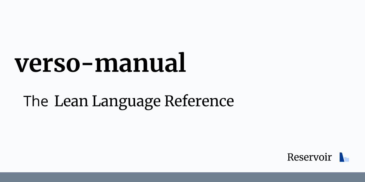 verso-manual | Reservoir