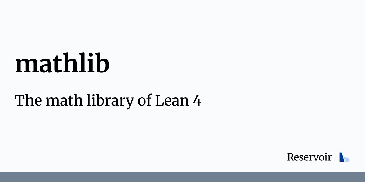 mathlib | Reservoir