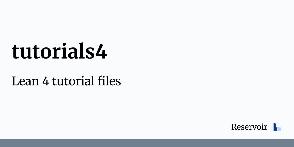 tutorials4 | Reservoir