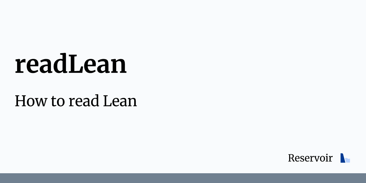 readLean | Reservoir