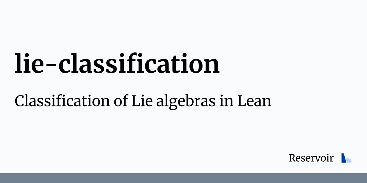 lie-classification | Reservoir