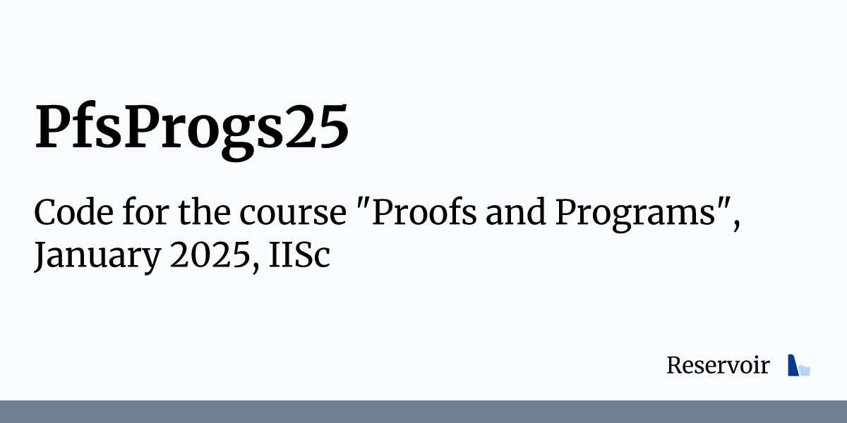 PfsProgs25 | Reservoir