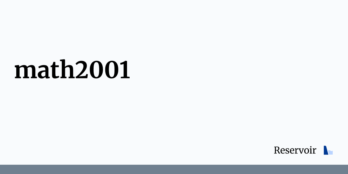 math2001 | Reservoir