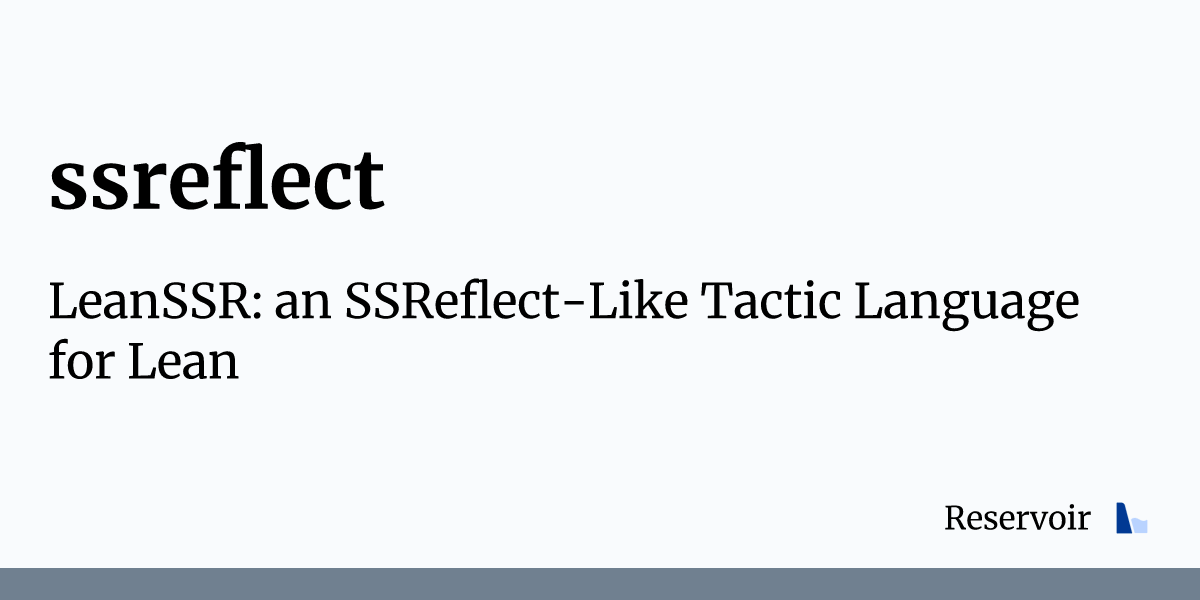 ssreflect | Reservoir